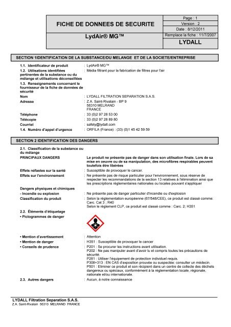OMNIS 7 - Lydall Filtration Separation Inc.