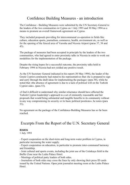 Confidence-Building Measures (1 July 1993)