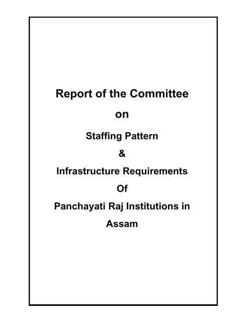 Report on Staffing Pattern of PRI. - State Finance Commission ...