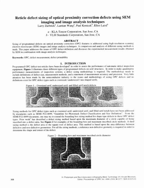 Reticle defect sizing of optical proximity correction defects using ...