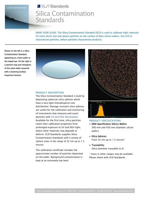 Silica Contamination Standards - VLSI Standards, Inc.