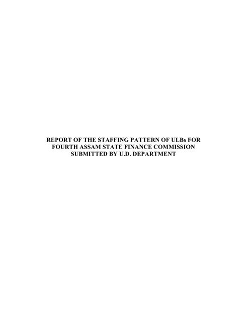 Report on Staffing Pattern of ULB. - State Finance Commission ...