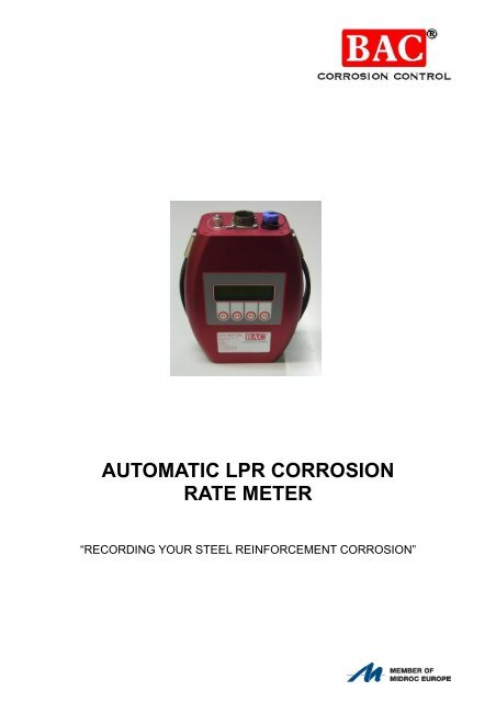 automatic lpr corrosion rate meter - BAC Corrosion Control Ltd