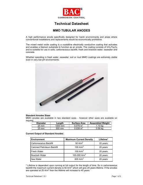 1.5-1 MMO Tubular Anode