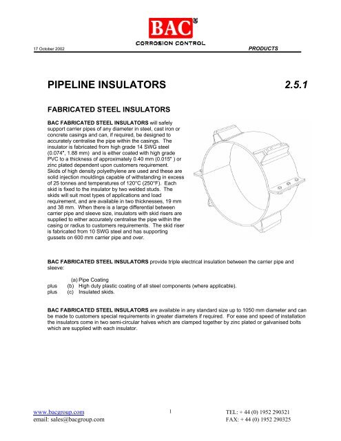 2.5.1 Pipeline Casing Insulators