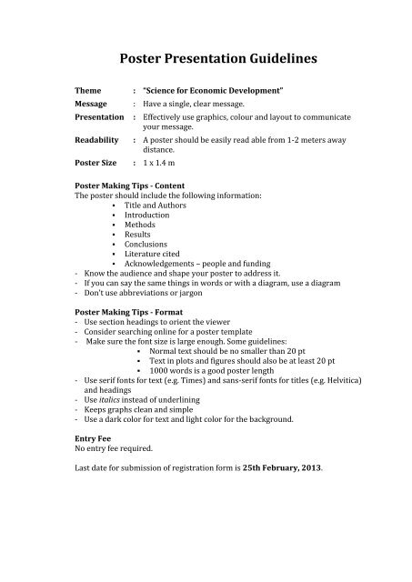 Poster Presentation Guidelines - IBSD