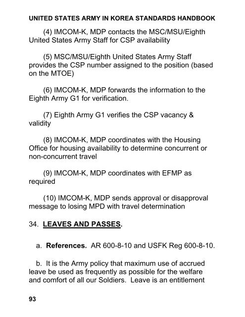 UNITED STATES ARMY IN KOR