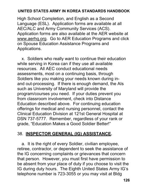 UNITED STATES ARMY IN KOR