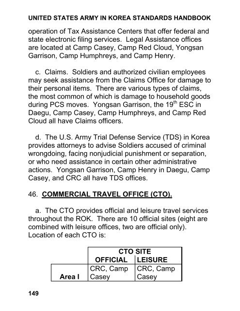 UNITED STATES ARMY IN KOR