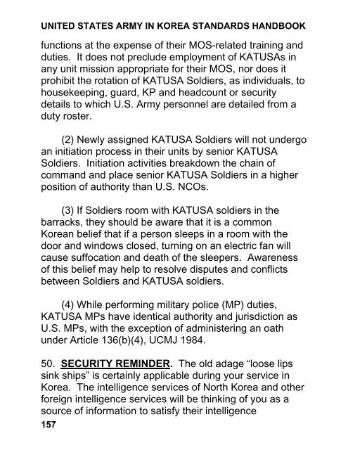 UNITED STATES ARMY IN KOR