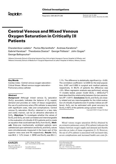 Central Venous and Mixed Venous Oxygen ... - ICU Medical, Inc.