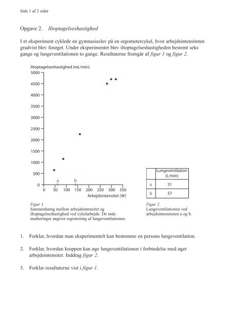 Opgave 2. Iltoptagelseshastighed