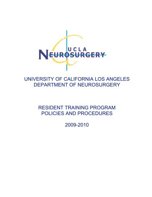 Policies Neurosurgery 2009 - UCLA Neurosurgery