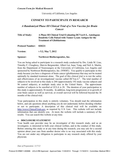 View DCVax Consent - UCLA Neurosurgery