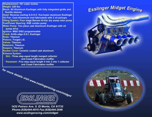 2003 midget pamphlet.qxd - Esslinger Engineering