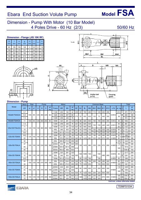 Ebara End Suction Volute
