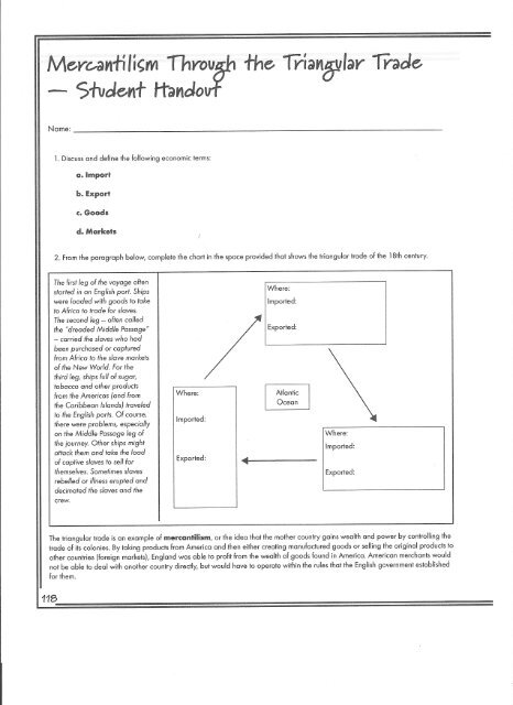 Mercantilism Through Triangular Trade