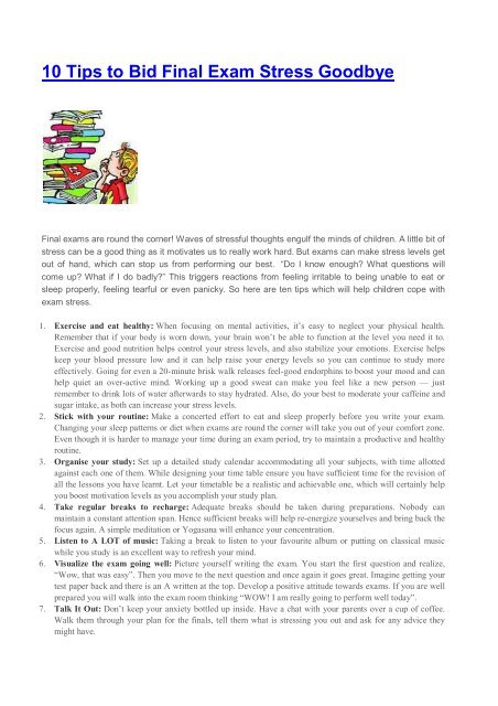 10 Tips to Bid Final Exam Stress Goodbye