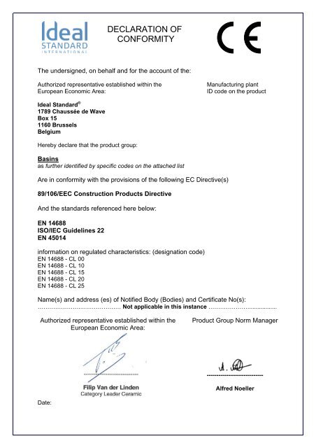 EC Declaration of conformity-engl-Basins - Ideal Standard
