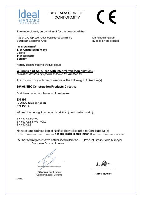 EC Declaration of conformity-engl-bowls-CC - Ideal Standard