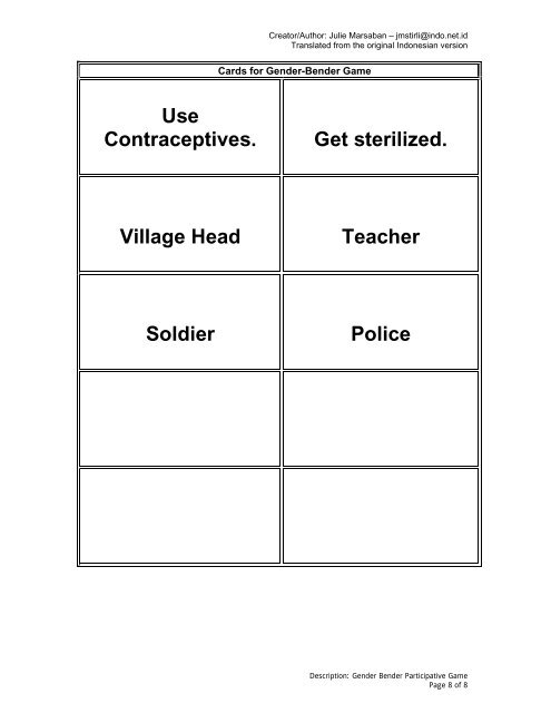 The Gender Bender Game