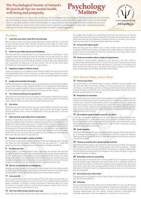 (practical) tips for mental health, well-being and prosperity