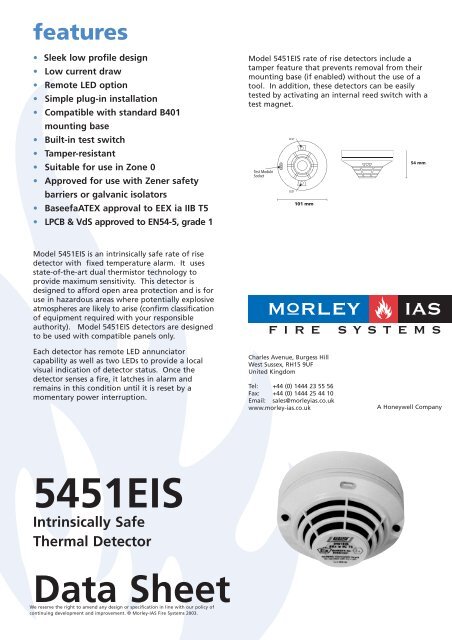 5451EIS Intrinsically Safe Thermal Detector - Systems