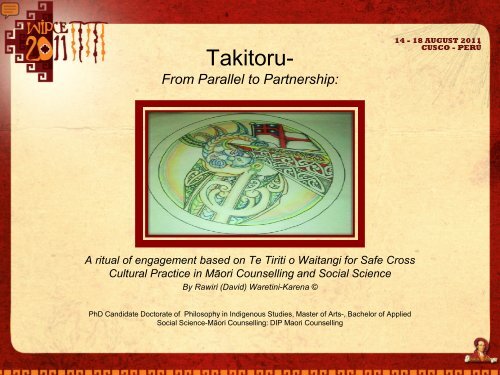 Takitoru- From Parallel to Partnership: - Wintec Research Archive