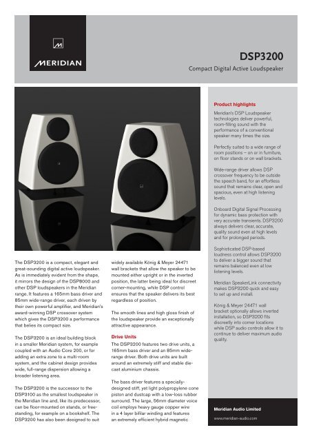 DSP3200 - Meridian Support