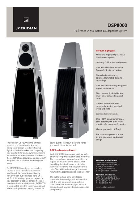 DSP8000 - Meridian Support