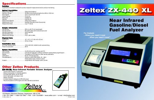 Near Infrared Gasoline/Diesel Fuel Analyzer - Zeltex