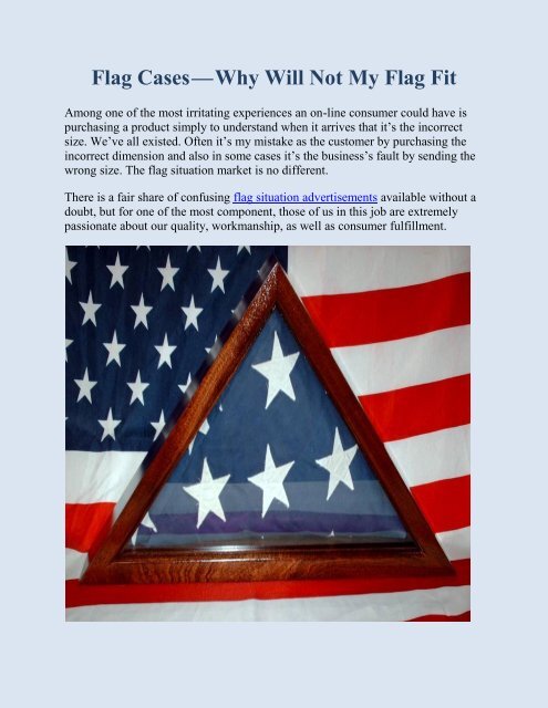 Flag Cases — Why Will Not My Flag Fit