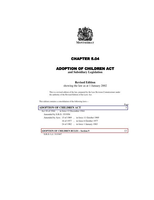 Adoption of Children Act