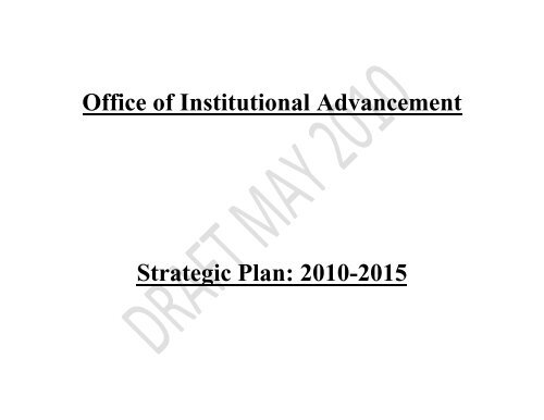 Institutional Advancement Strategic Plan - Cheyney University of ...