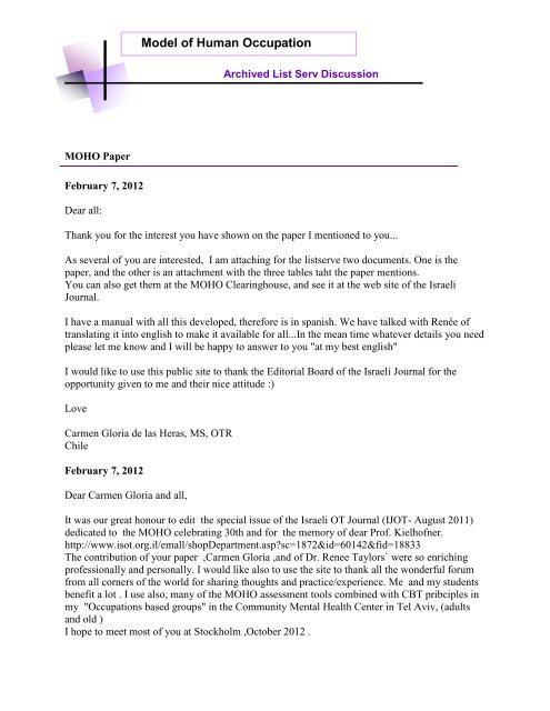 MOHO papers