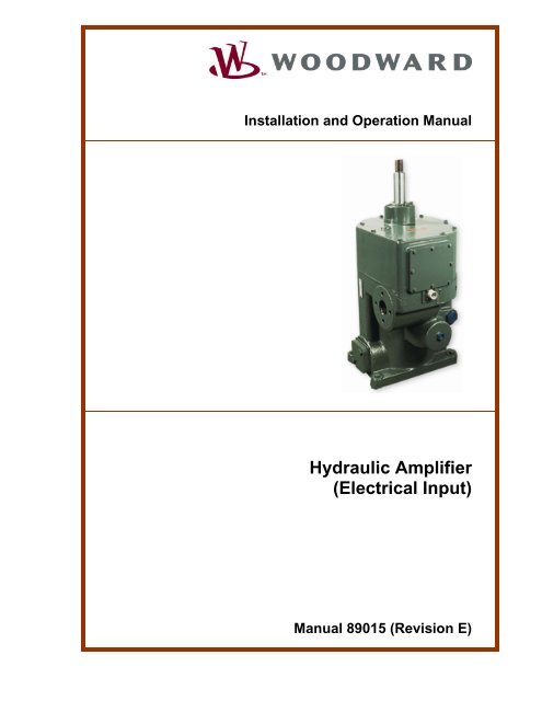 Hydraulic Amplifier (Electrical Input)