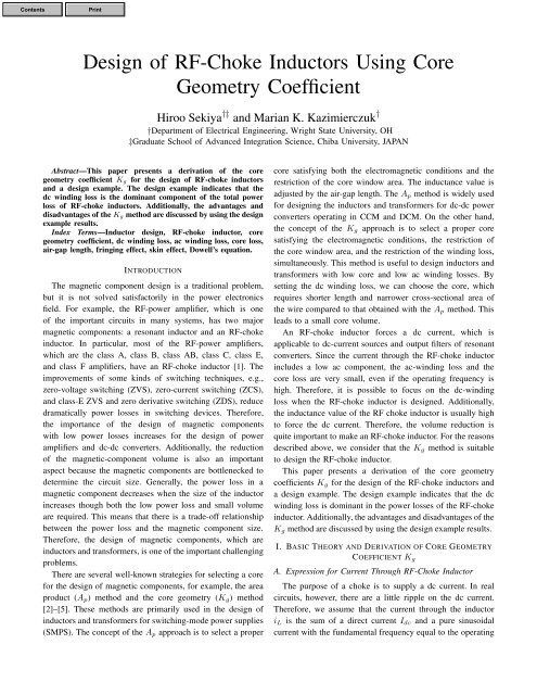 Design of RF-Choke Inductors Using Core Geometry ... - Magnelab