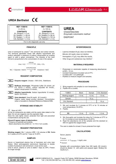 UREA Berthelot - Linear