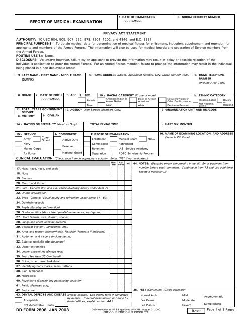 DD Form 2808 - UNC Charlotte Army ROTC