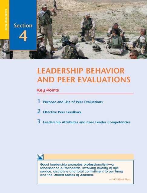 leadership behavior and peer evaluations - UNC Charlotte Army ...
