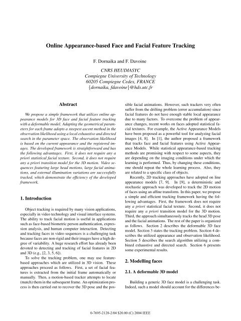 Online Appearance-Based Face and Facial Feature Tracking