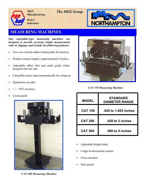 Measuring Machines - CAT-150-300-500 - MGS / Hall