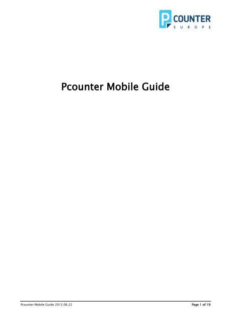 Pcounter Mobile Guide