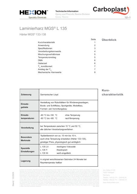 Technische Info - Carboplast