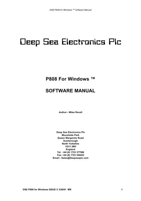 Deep Sea Electronics Plc - Home Mega Global Solution