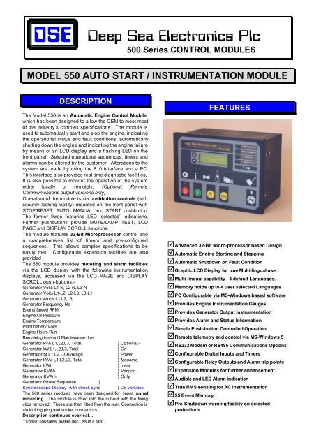 Deep Sea Electronics Plc - Home Mega Global Solution