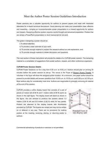 Meet the Author Poster Session Guidelines Introduction