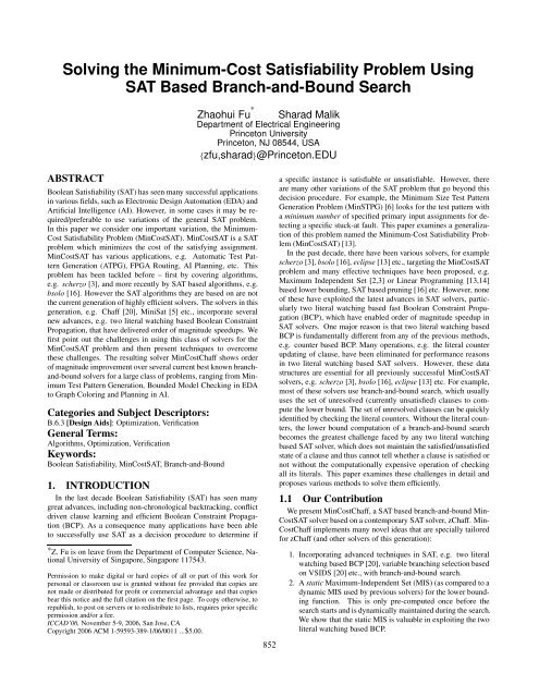 Solving the Minimum-Cost Satisfiability Problem Using SAT ... - CECS