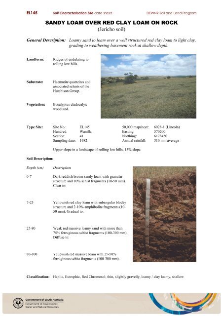 SANDY LOAM OVER RED CLAY LOAM ON ROCK ( Jericho ... - asris