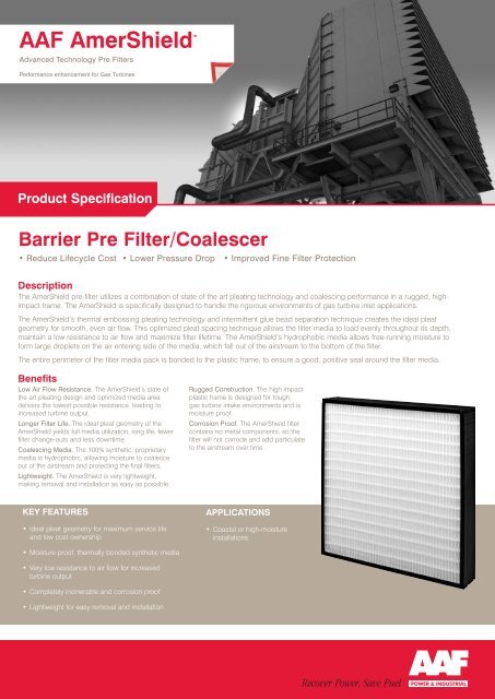 AmerShield Specification Sheet - Gas Turbine Solutions
